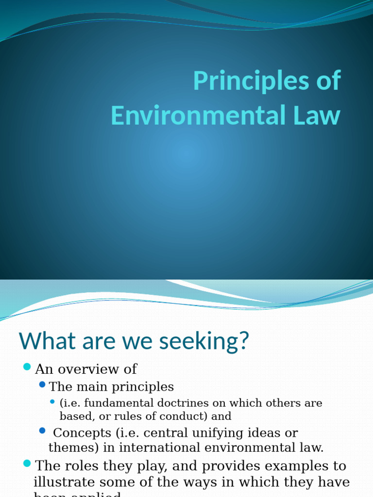 Principles of Environmental Law | PDF | Sustainability | Sustainable ...