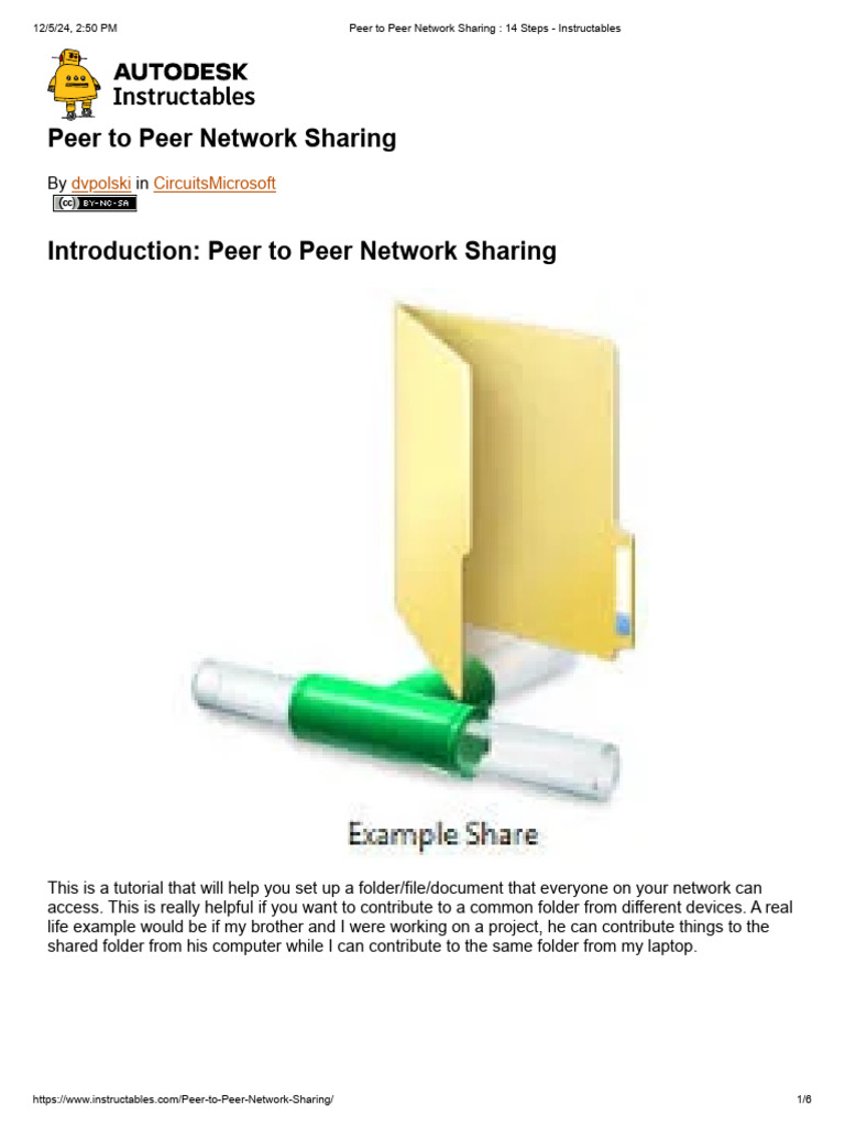 Peer To Peer Network Sharing - 14 Steps - Instructables | PDF | Directory (Computing) | Computer ...