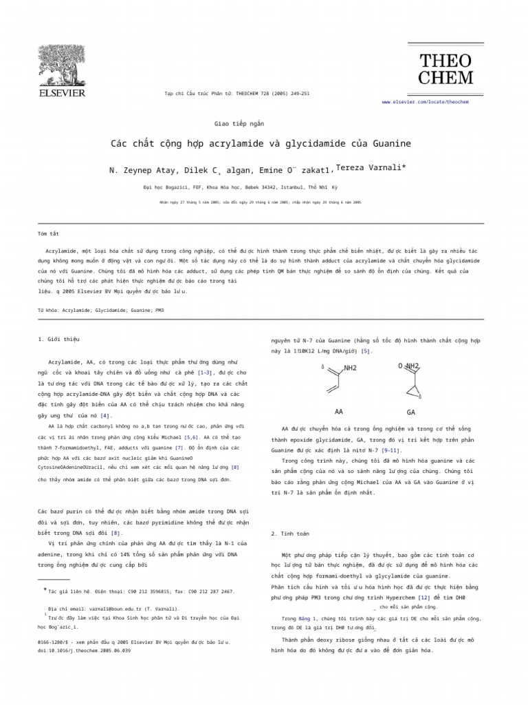 Acrylamide and glycidamide adducts of Guanine dịch | PDF