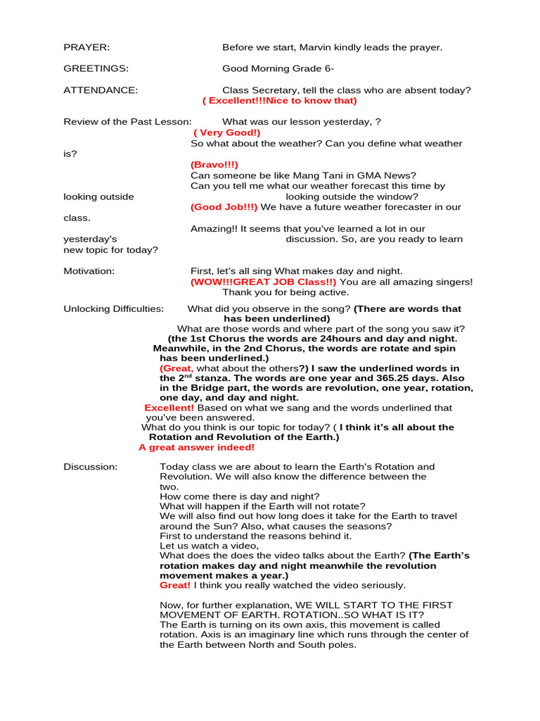 SCRIPT | PDF | Rotation | Earth