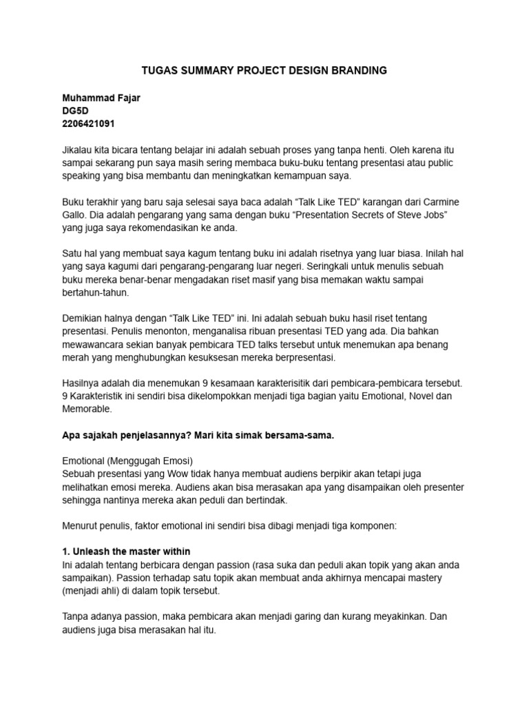 Tugas Summary Project Design Branding | PDF