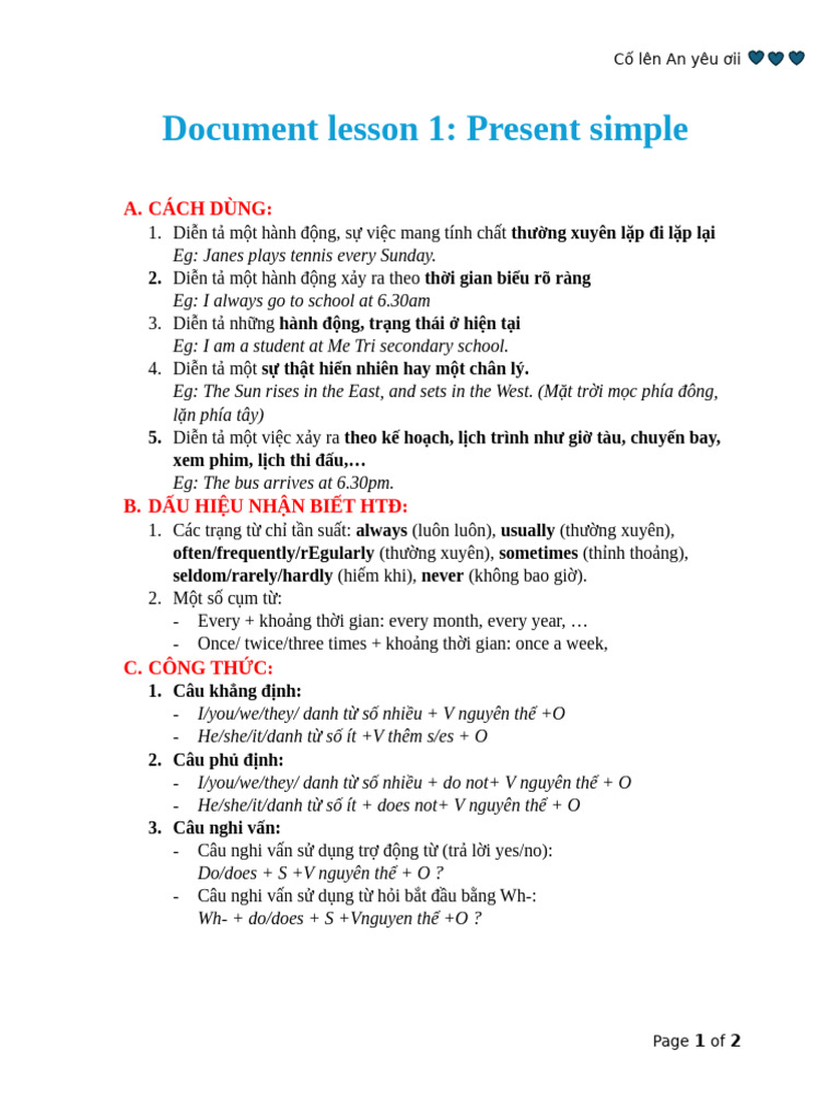 Lesson 1 Present Simple | PDF