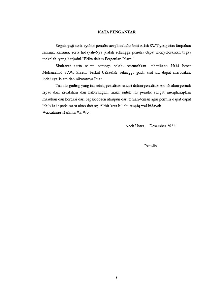 Makalah Etika Dalam Pergaulan Islami | PDF