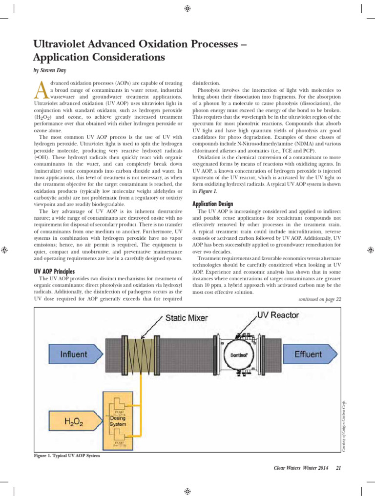 Ultraviolet Advanced Oxidation Processes - Application Considerations ...
