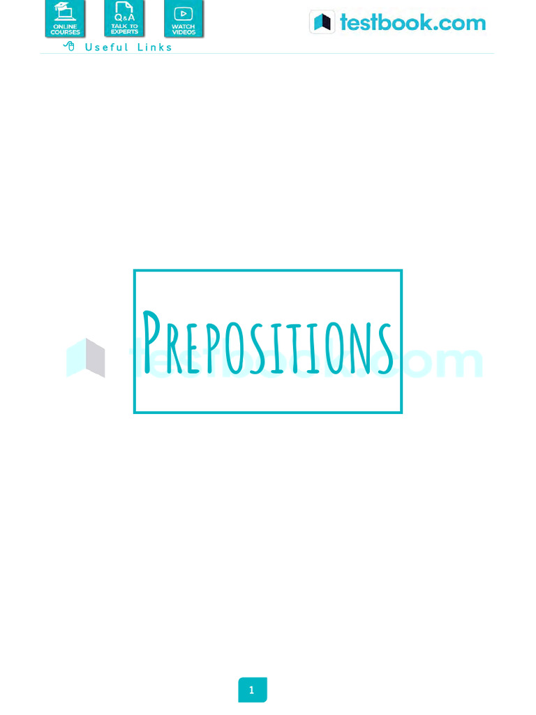 08.Preposition | PDF | Preposition And Postposition | Adverb
