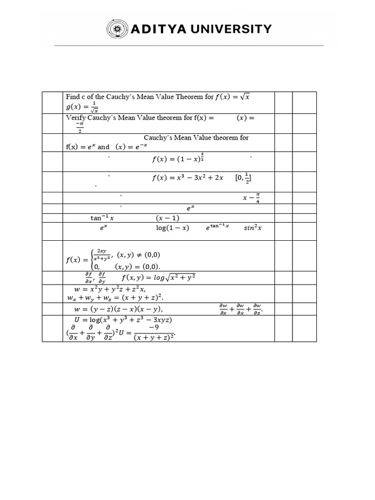 Calculus Practice Questions for Freshmen | PDF | Mathematical Objects | Mathematics