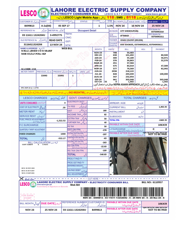 Lesco - Web Bill | PDF