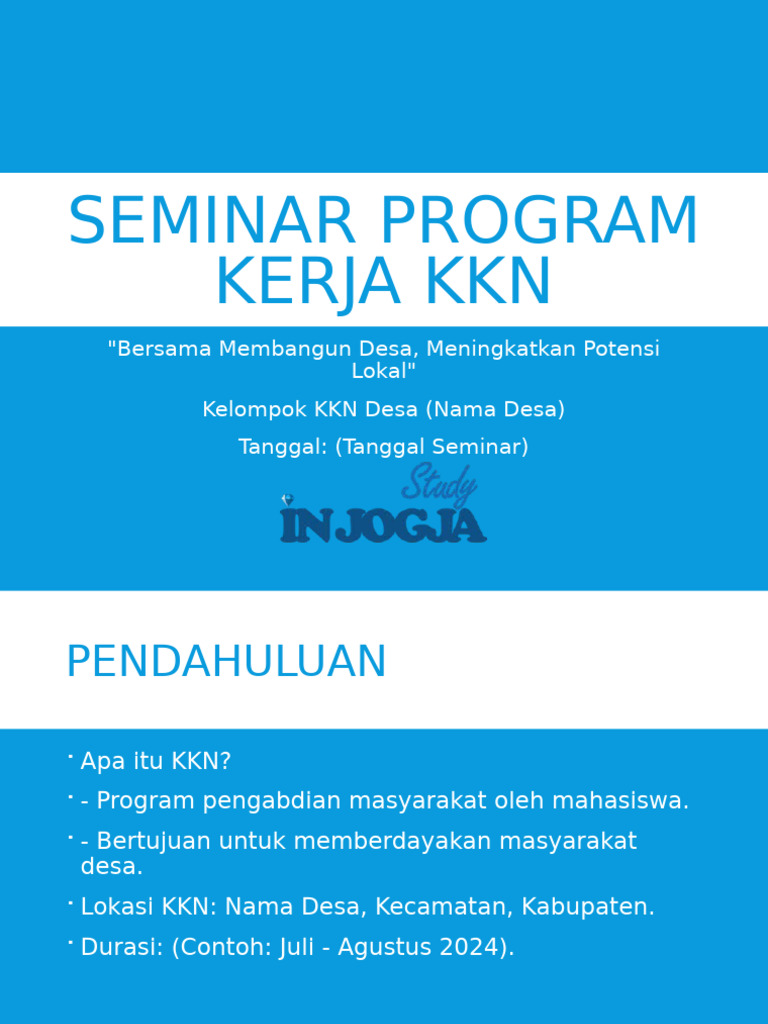 Seminar Program Kerja KKN | PDF