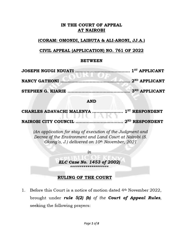 Civil Appeal (Application) No. 761 of 2022 | PDF | Lawsuit | Appeal
