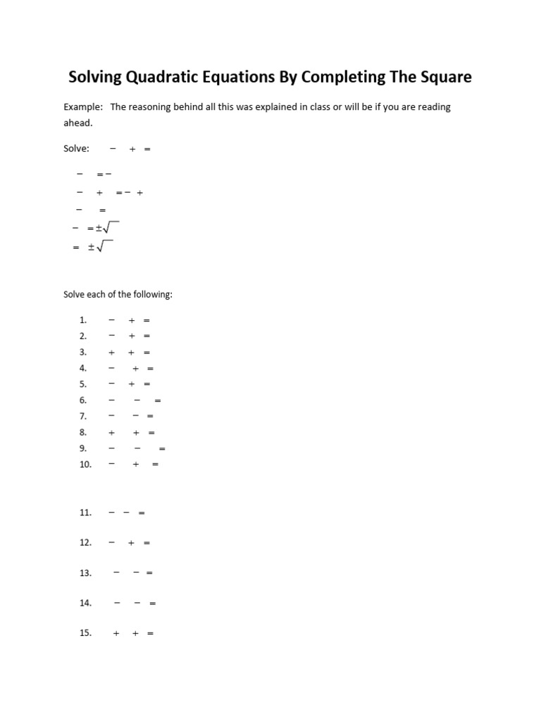 Quadratic Equations Practice | PDF