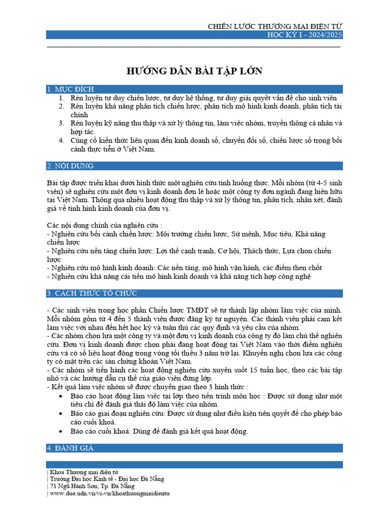 Huong Dan Bai Tap Lon CL TMĐT 2024 | PDF