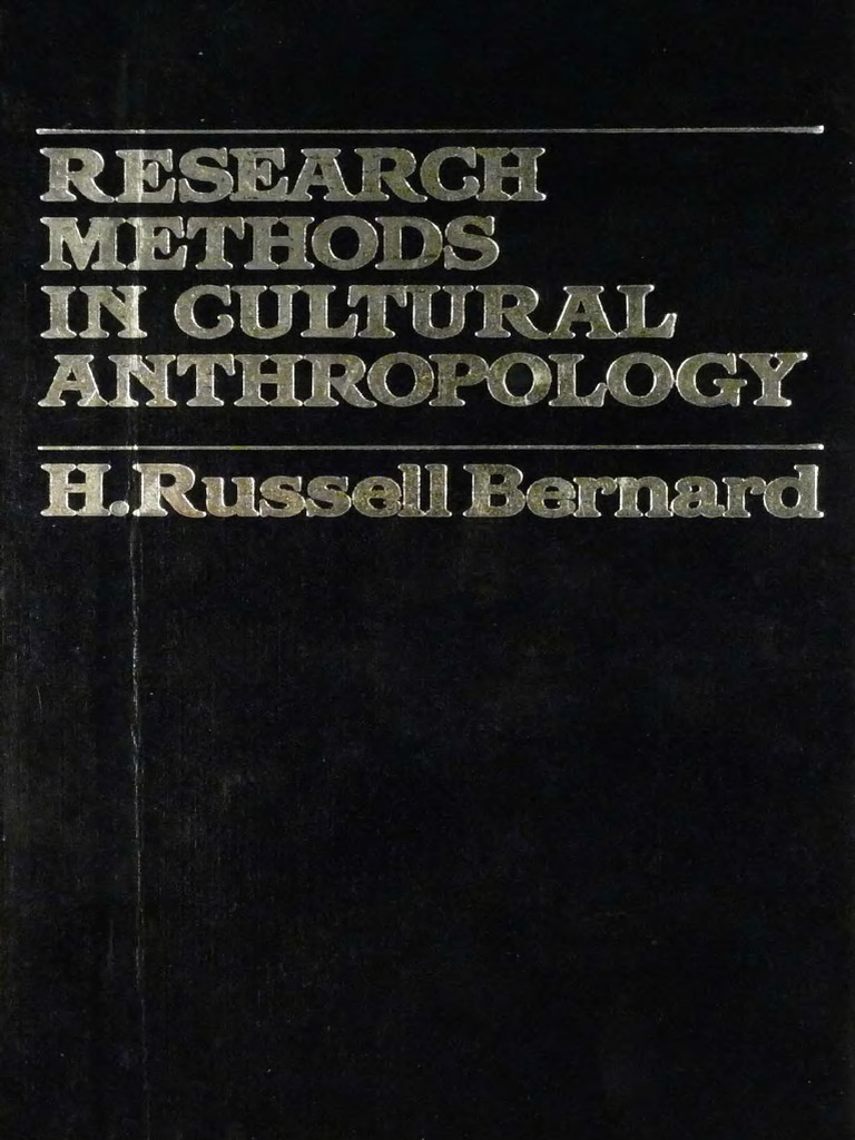 H. Russell Bernard - Research Methods in Cultural Anthropology-Sage ...