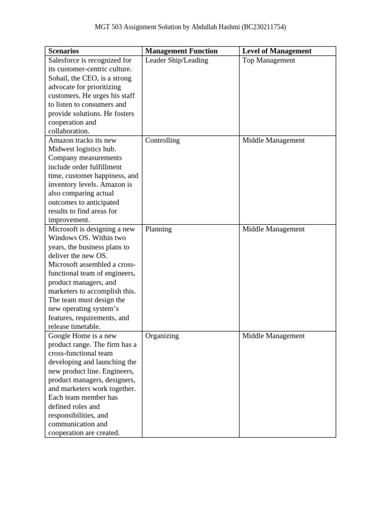 MGT 503 Assignment | PDF