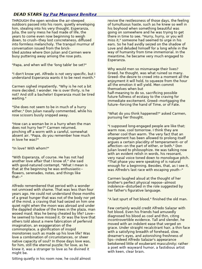 "Exploring Love and Regret in Dead Stars" | PDF