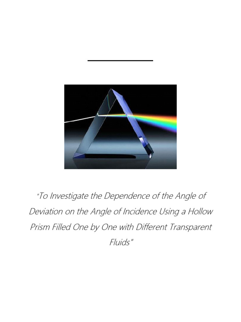 Physics Project (Perfect) | PDF | Refraction | Refractive Index