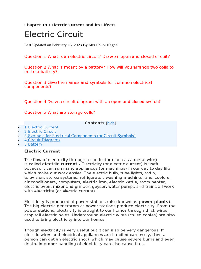 Electric Currents & Its Effects | PDF | Incandescent Light Bulb | Fuse ...
