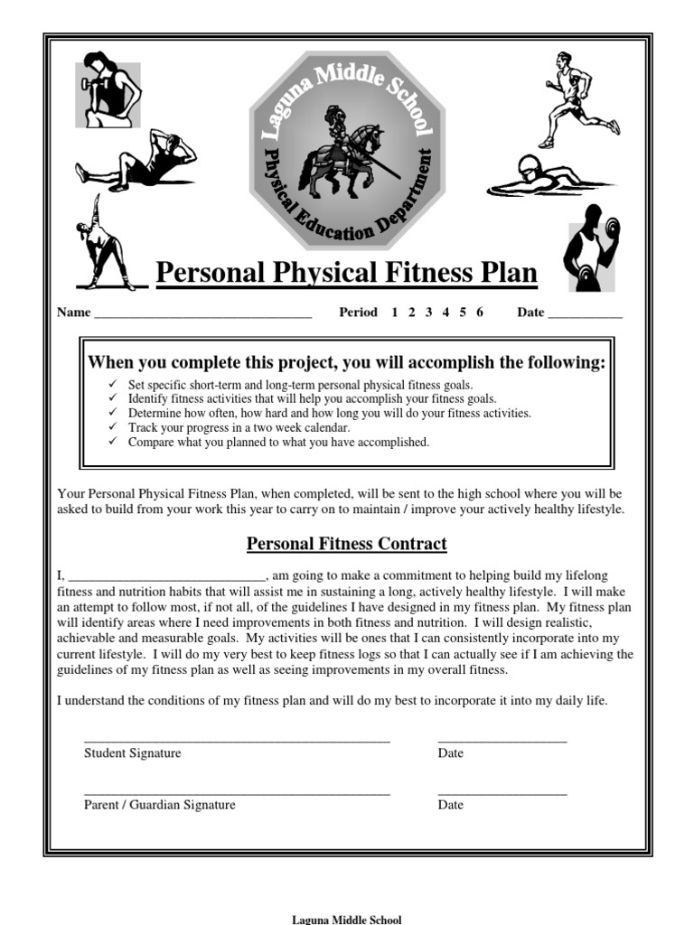 Personal Physical Fitness Plan Packet | Physical Fitness | Weight Training