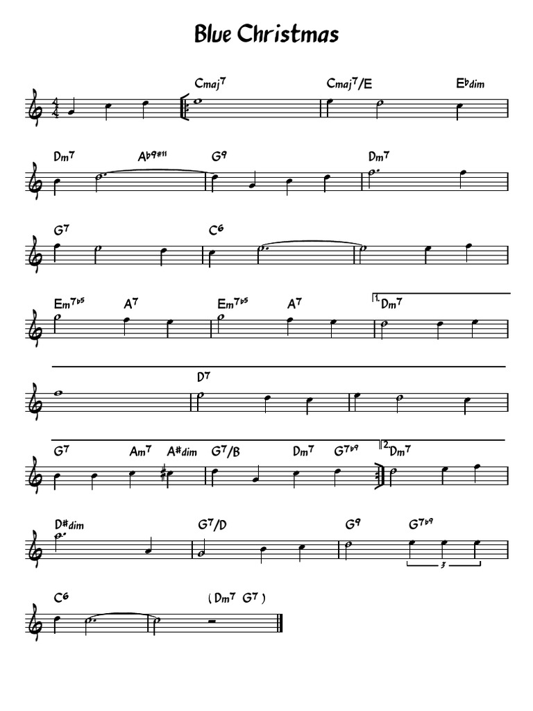 Blue Christmas Sheet Music Guide | PDF