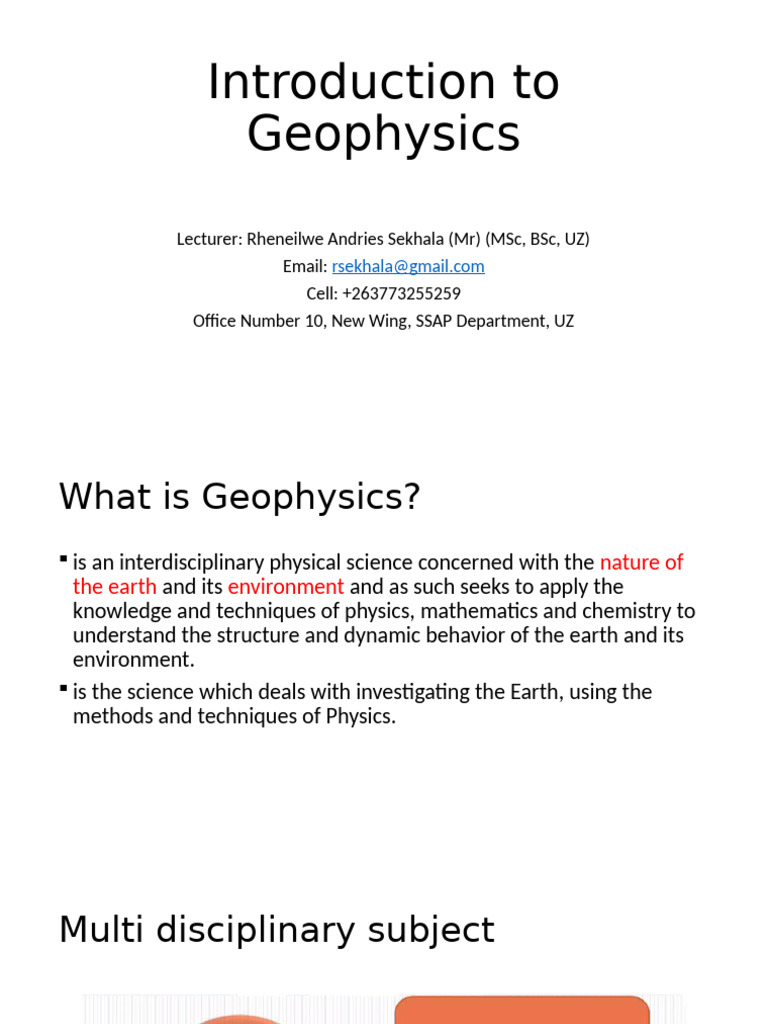 Introduction To Geophysics | PDF | Geophysics | Elasticity (Physics)