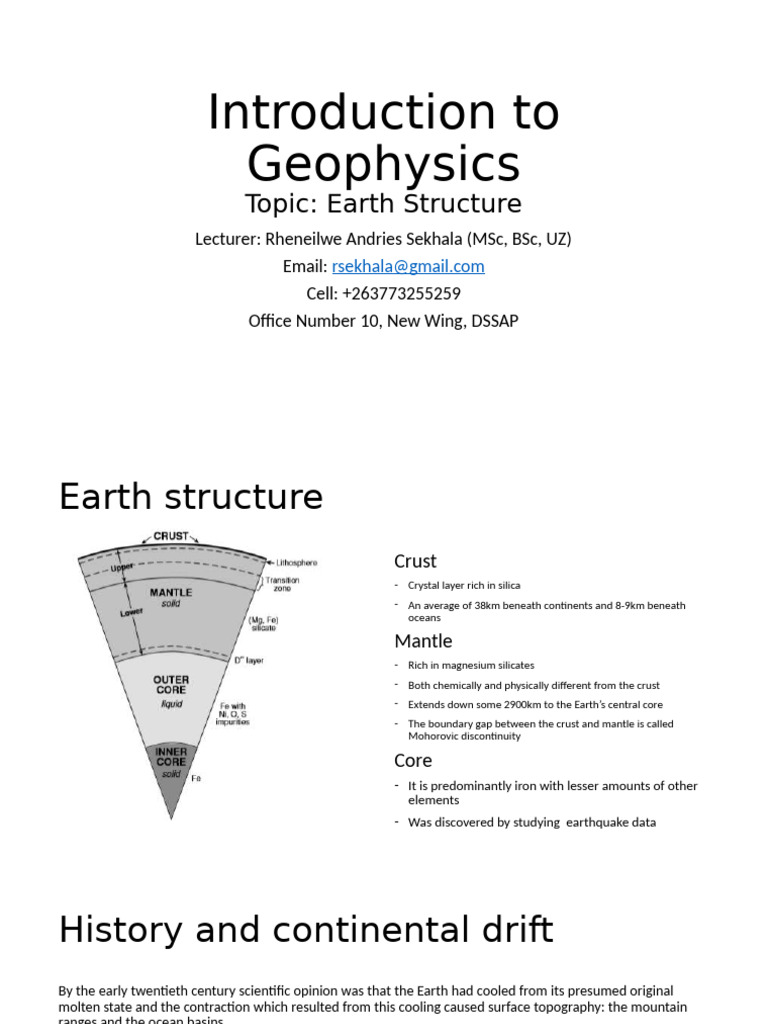 L2 Earth Structure | PDF | Plate Tectonics | Structure Of The Earth