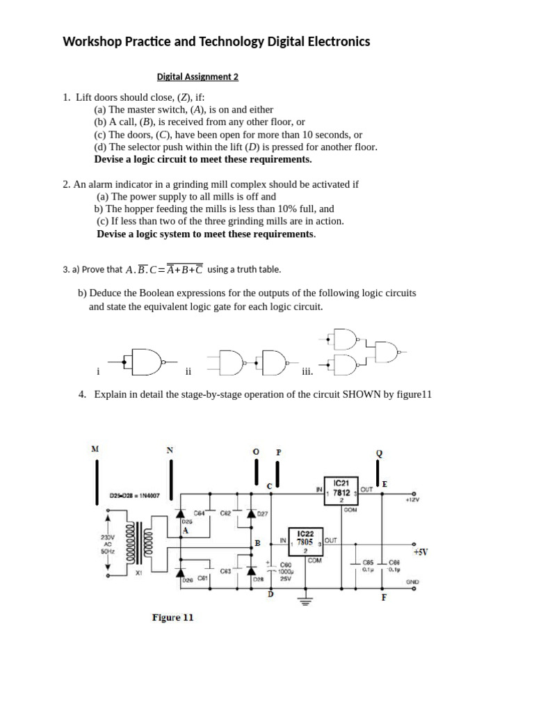 Workshop Practice and Technology Digital Electronic ASS2 | PDF