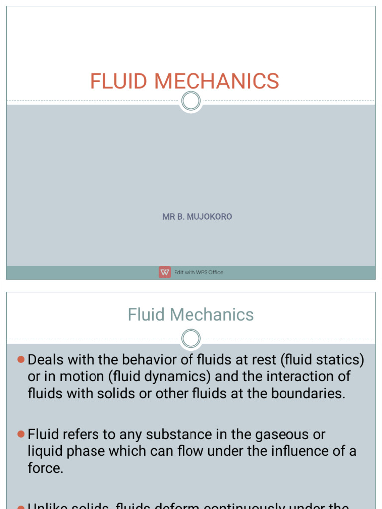 Fluid Mechanics PHH | PDF | Fluid Dynamics | Pressure