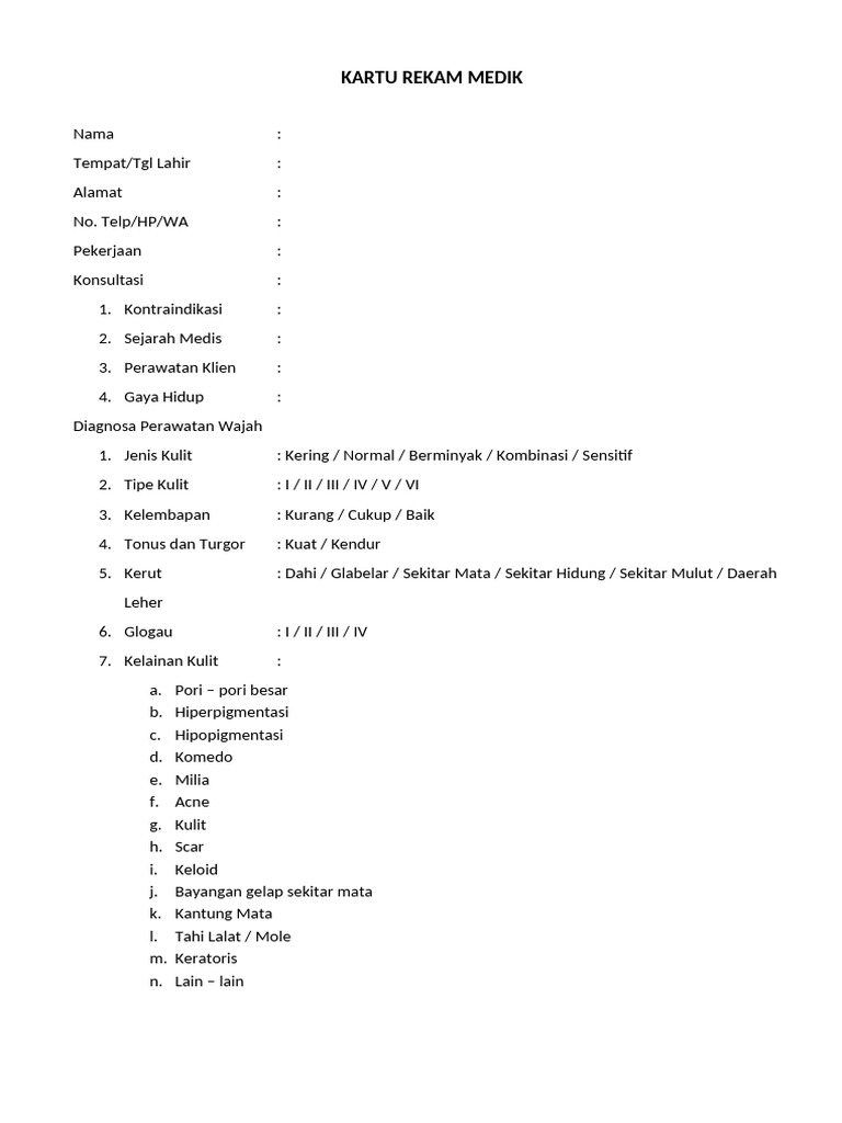 KARTU REKAM MEDIK | PDF