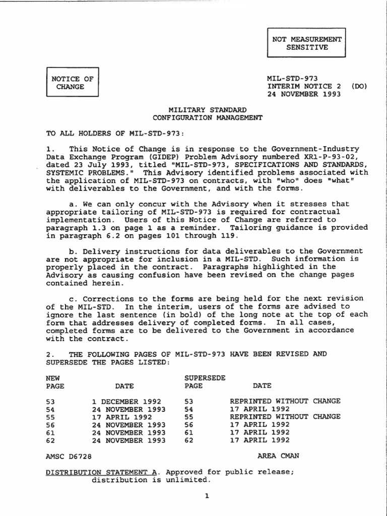MIL-STD-973_NOTICE-2 | PDF | Reliability Engineering | Databases
