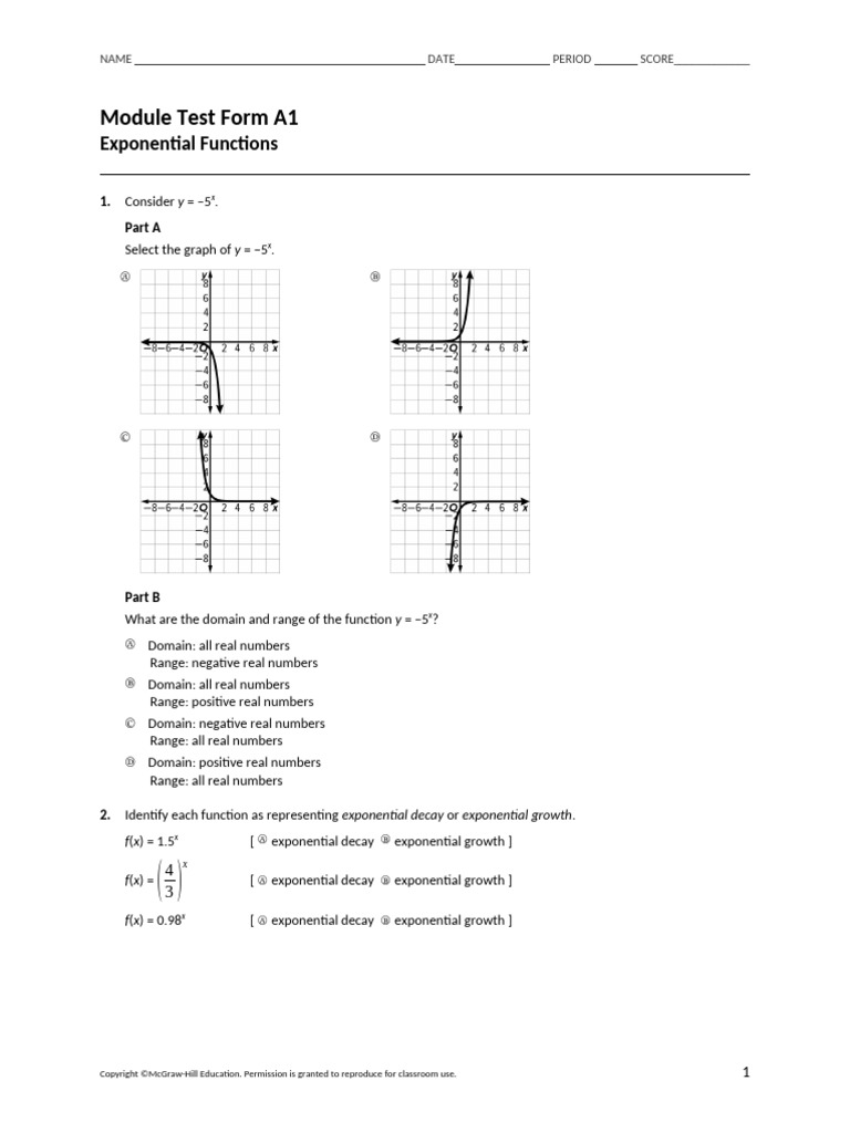 Printable Module Test Form A1 | PDF | Function (Mathematics) | Interest