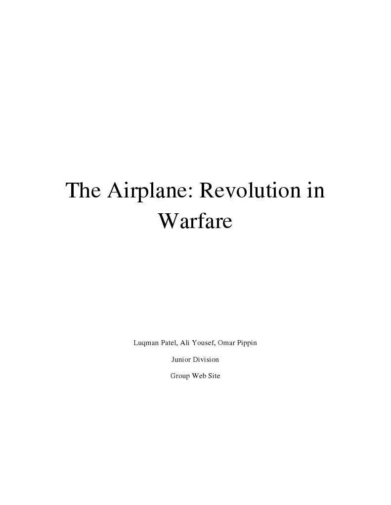 History Fair Process Paper | PDF | Airplane | Communication