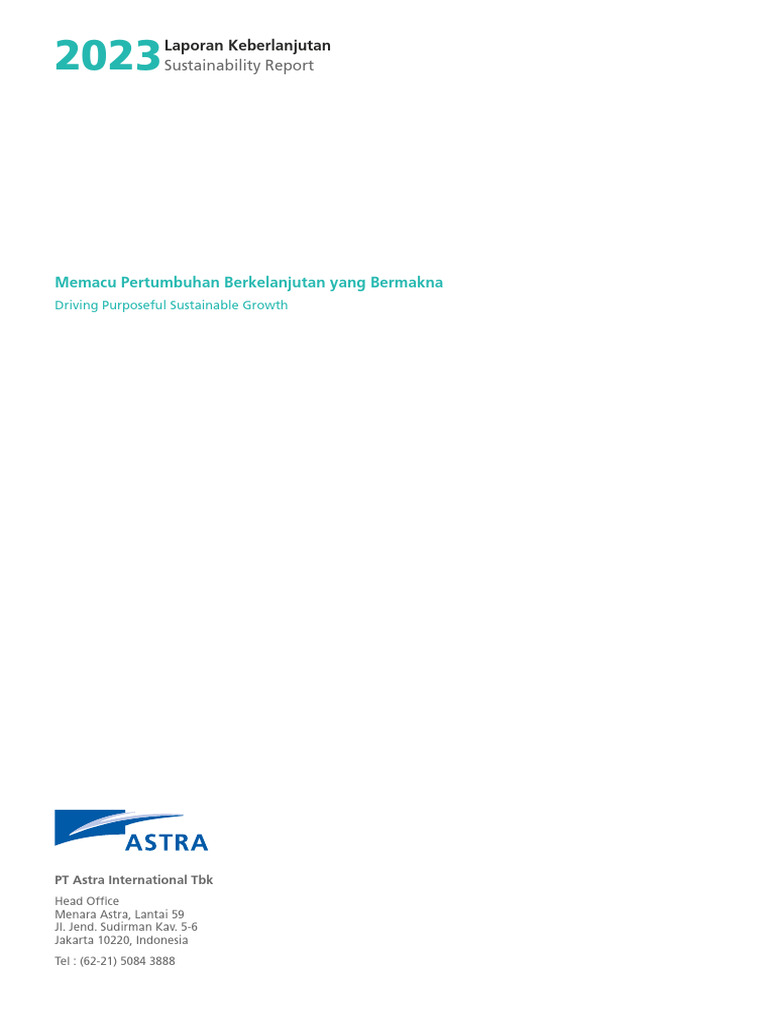 Sustainable Report Astra Intl | PDF | Sustainability | Economy And The Environment