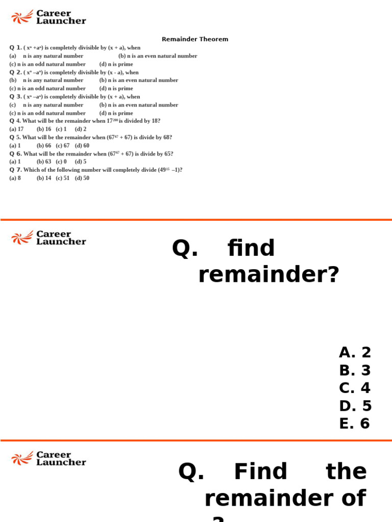 Remainder TH | PDF