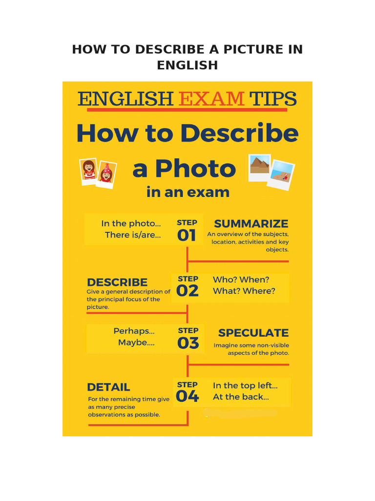 How to Describe Pictures in English | PDF