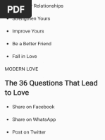36 Questions to Fall in Love | PDF