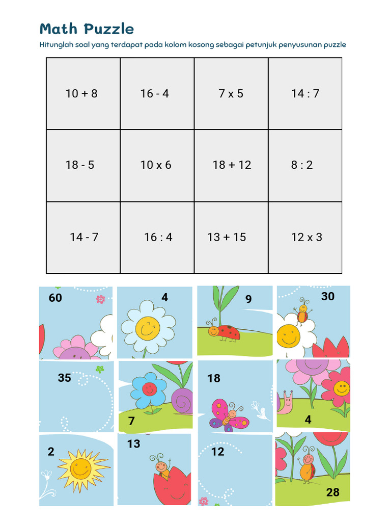Math Puzzle Worksheet | PDF