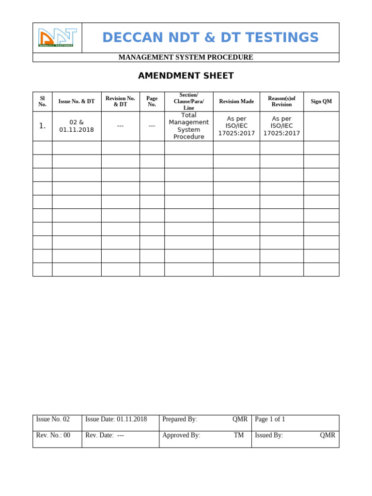 Amendment Sheet | PDF