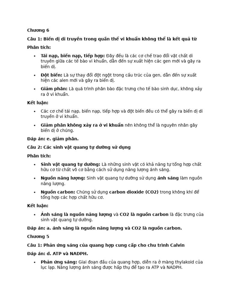 Sinh DC cuối kì | PDF