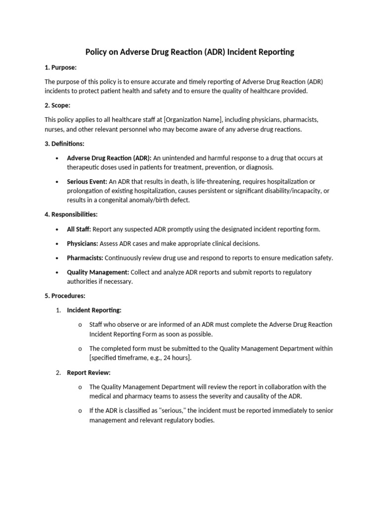 ADR policy | PDF | Social Programs | Clinical Medicine