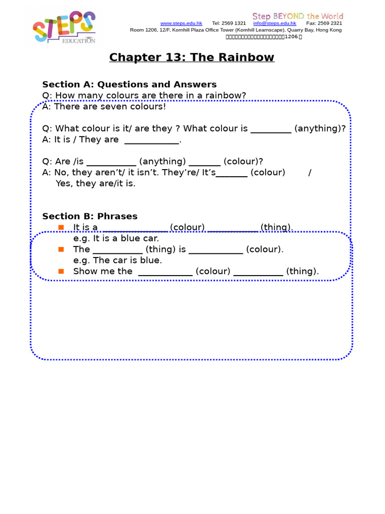 Handout - Chapter 13 - The Rainbow (Colours) | PDF