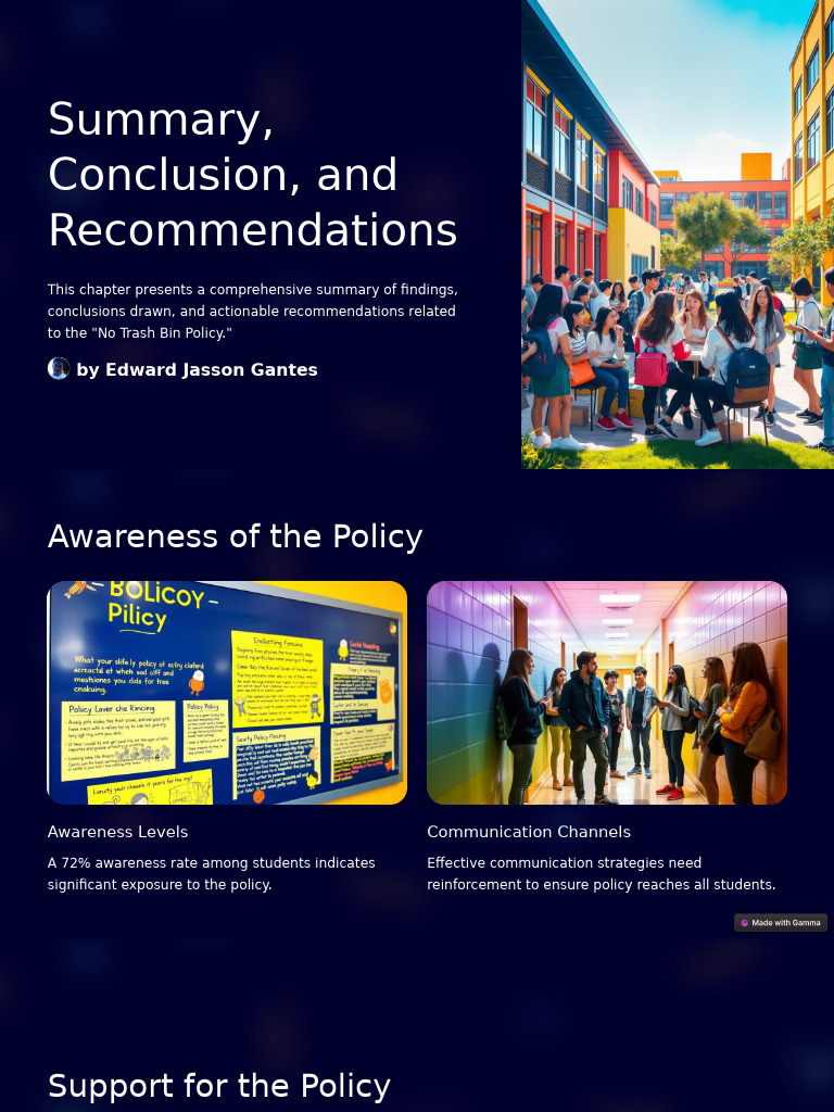 Summary-Conclusion-and-Recommendations | PDF | Policy | Evaluation