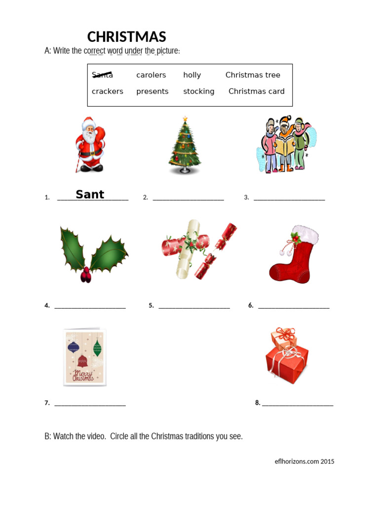 Christmas Traditions Worksheet | PDF | Christmas | Christmas Traditions