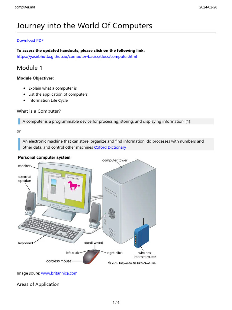 What is Computer? | PDF | Computer Hardware | Data