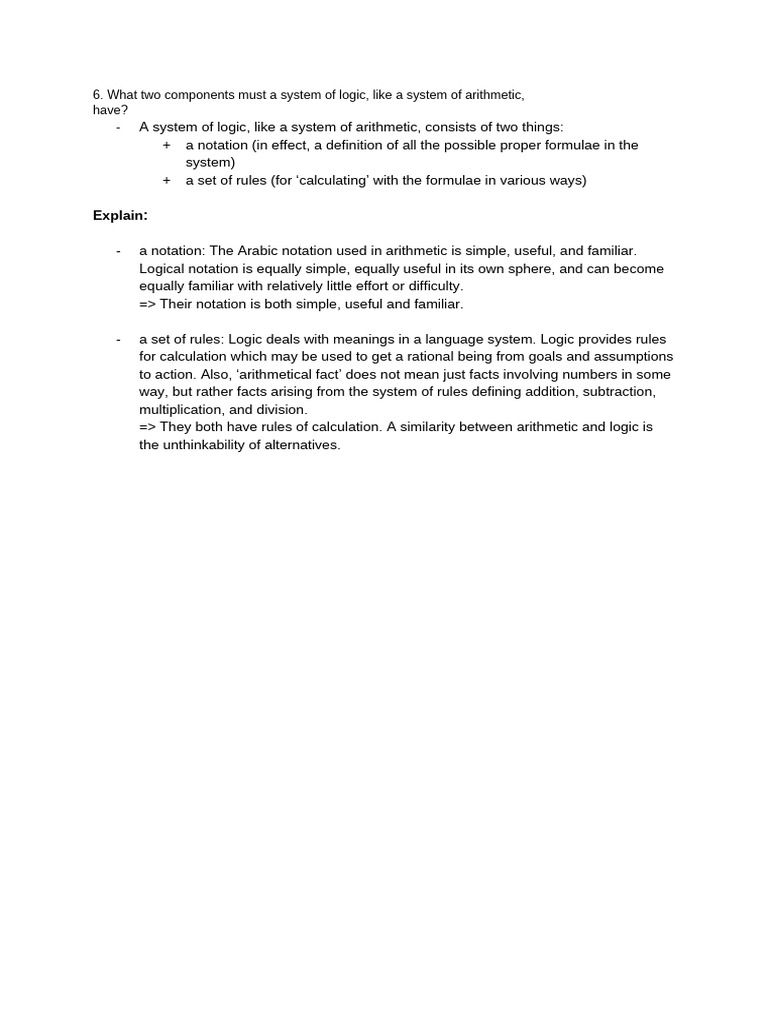 6 What Two Components Must A System of Logic, Like A System of ...