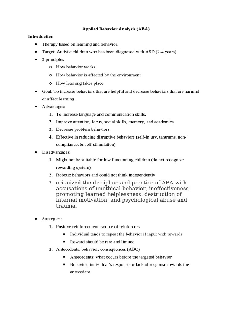Applied Behavior Analysis | PDF
