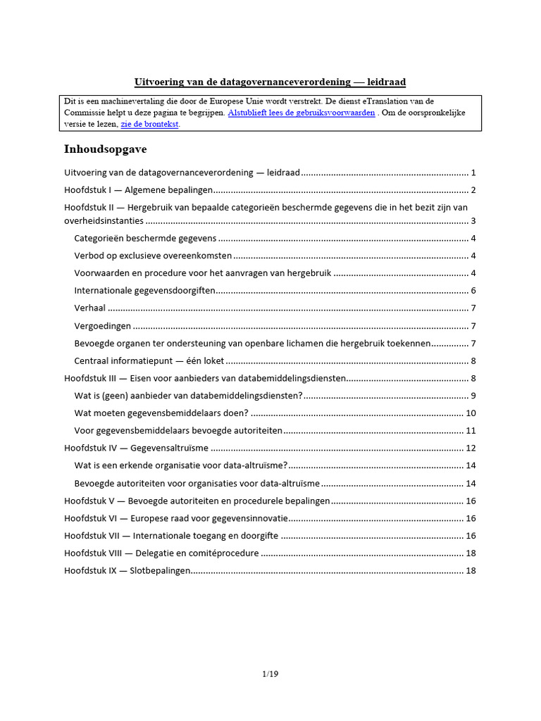 Implementing The Data Governance Act Guidance Document NL | PDF