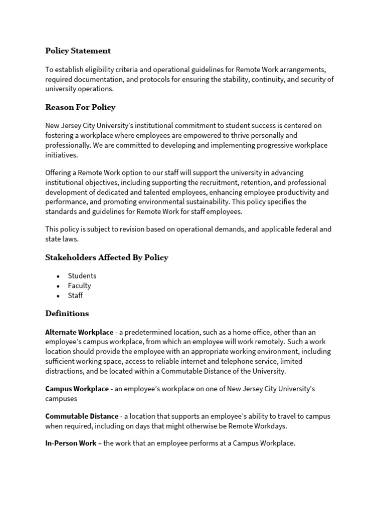 Remote-Work-POLICY | PDF | Legal Liability | Employment