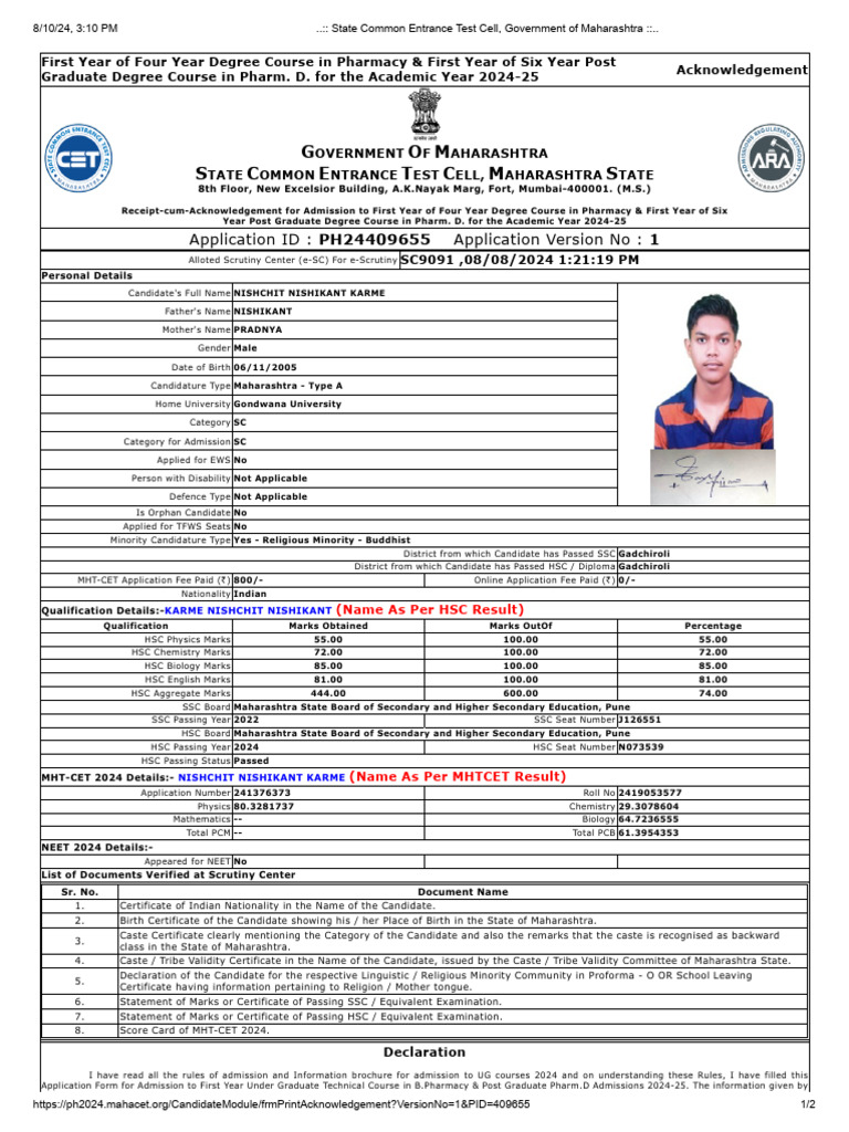 State Common Entrance Test Cell, Government of Maharashtra - .pdf1233 ...