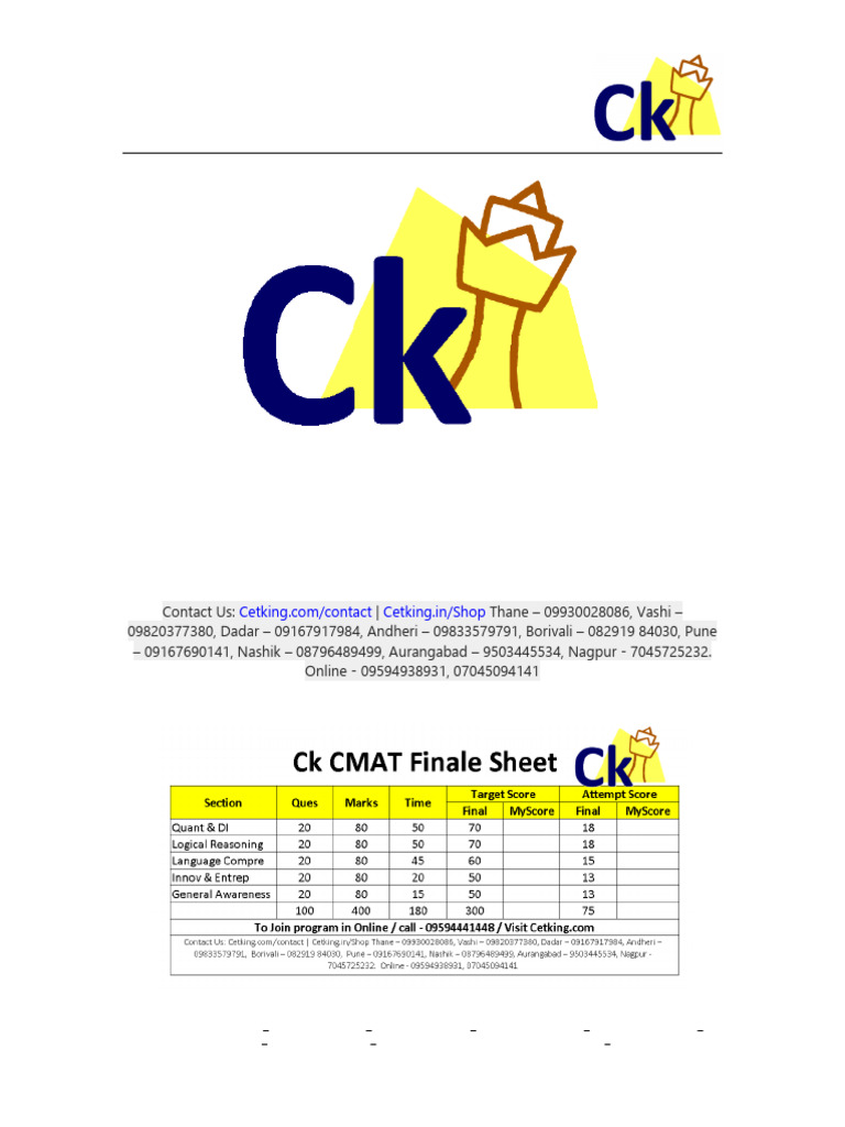 CMAT 2023 Quant Expected Paper | PDF