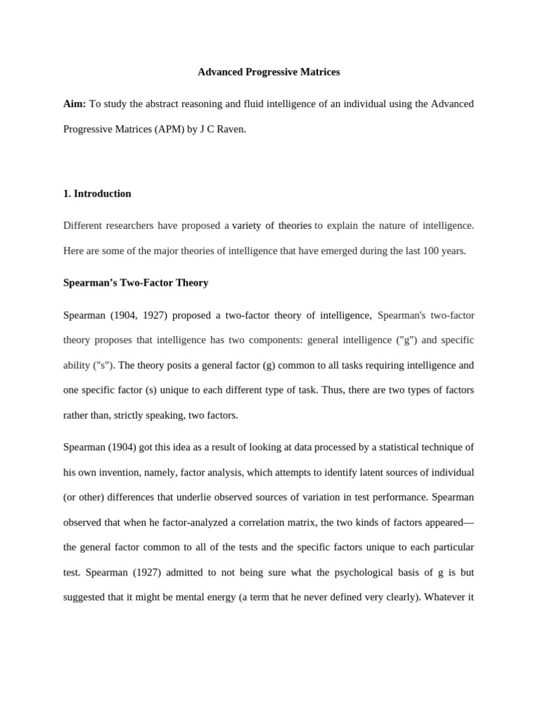 APM | PDF | Factor Analysis | Intelligence