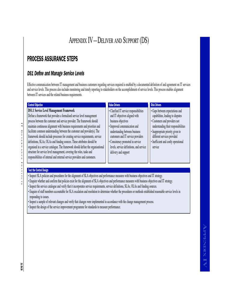 CobIT DS01 Service Level Management | PDF | Information | Business